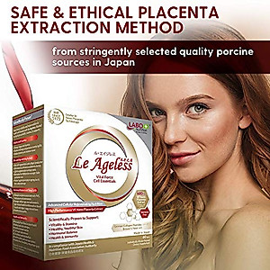 LABO Nutrition Le Ageless Capsule + Le Revital Serum, Placenta Cell Rejuvenating Therapy from Japan, Enhanced with Nano Collagen Placenta Extract, Support Healthy Aging, Reduce Wrinkles, Dark Spot