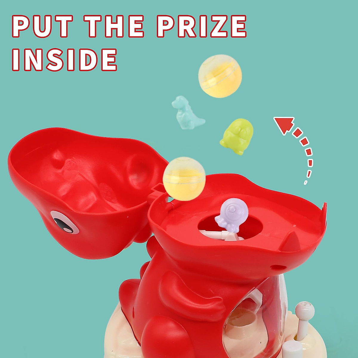 Yanpoake Mini Claw Machine for Kids Mini Arcade Game Dinosaur Mini Vending Machine Toys with 6 Tiny Stuff Prizes Birthday Gift for Girls Boys Ages 3+