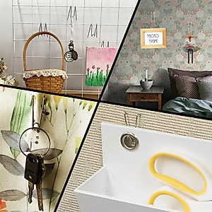 60Pcs Fabric Panel Wall Hooks Panel Wall Wire Hooks Cubicle Hooks for Fabric Walls at Office, Kitchen, Home Shelf, Picture, Key Hanging Accessories