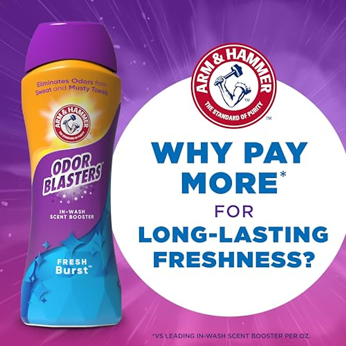 Arm & Hammer Odor Blaster In-Wash Scent Booster - Fresh Burst, 24 oz, Pack of 4