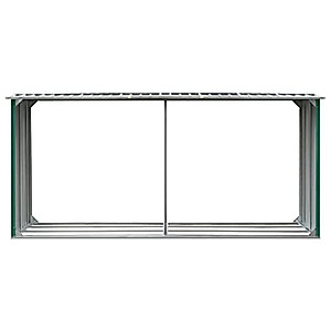 YEZIYIYFOB 11x3 FT Garden Log Storage Shed Galvanized Steel Firewood Storage Rack Outdoor Garden Log Timber Cabin Storage House Shelter Carrier 129.9"x36.2"x60.2" + Green