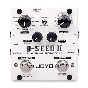 JOYO D-SEED-II Multi Stereo Delay Pedal Bundle with JP-06 Noise Blocker Pedal Power Supply