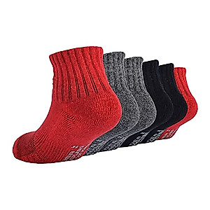 Under Armour boys Multi Pack Quarter Sock, Red, 2-4T US