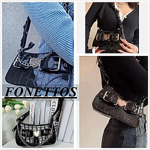 FONETTOS Punk Bag, Sourpuss Gothic Tote Purse Y2K Cool Style Trendy Women Shoulder Bags Rock Fashion Girls Handbag