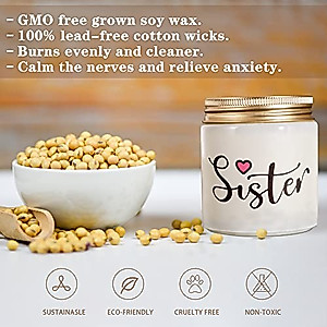 Aromaflare Sisters Gifts from Sister Lavender Scented Candle Gifts for Women Unique Friendship Present Christmas Mother's Day Birthday Gift for Soul Bestie Best Friend BFF Girlfriend