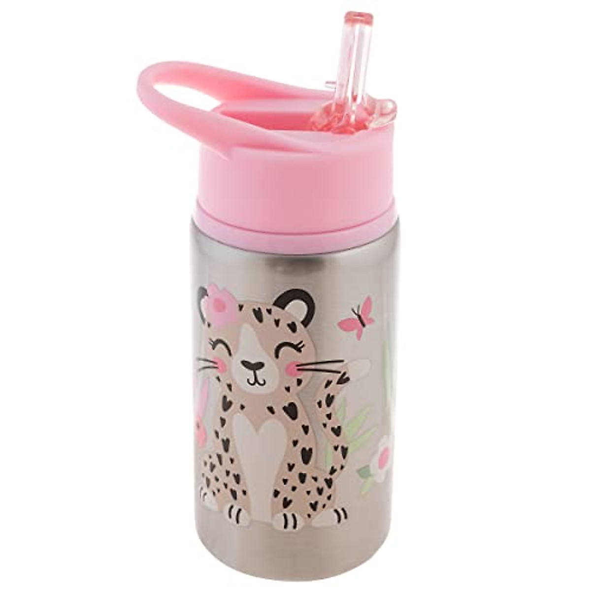 Stephen Joseph Stainless Steel Water Bottle, Leopard