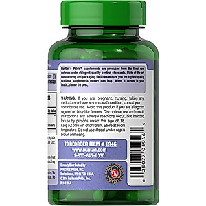 Puritans Pride Milk Thistle 4:1 Extract 1000 Mg (Silymarin) Softgels, 180 Count