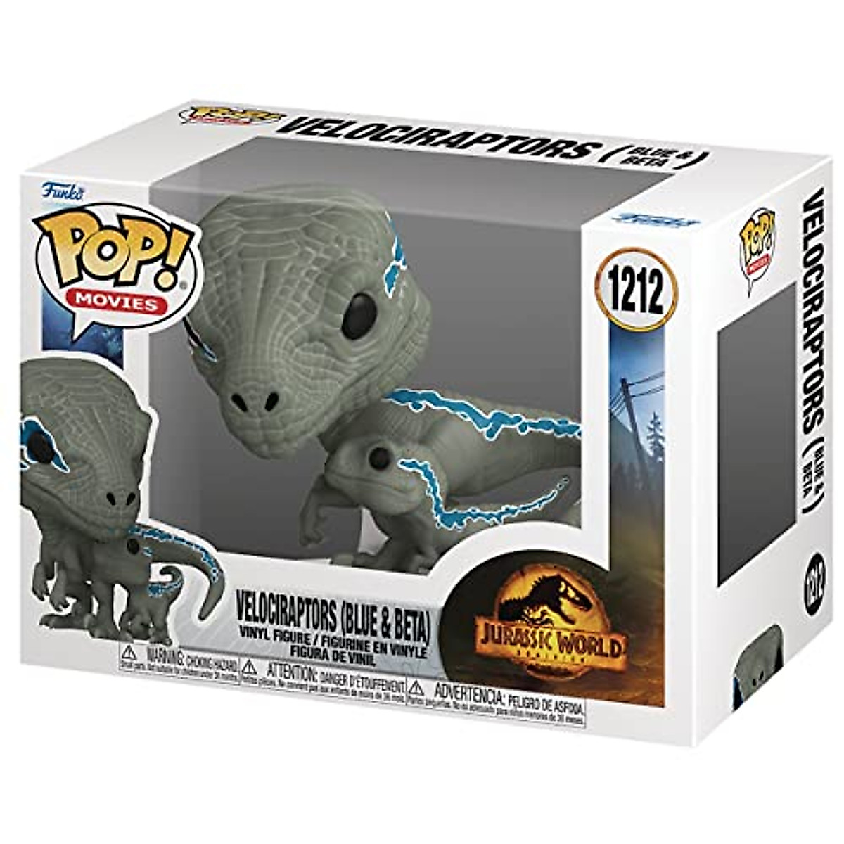 POP Jurassic World Dominion - Blue & Beta [Velociraptor] Funko Vinyl Figure (Bundled with Compatible Box Protector Case), Multicolor, 3.75 inches