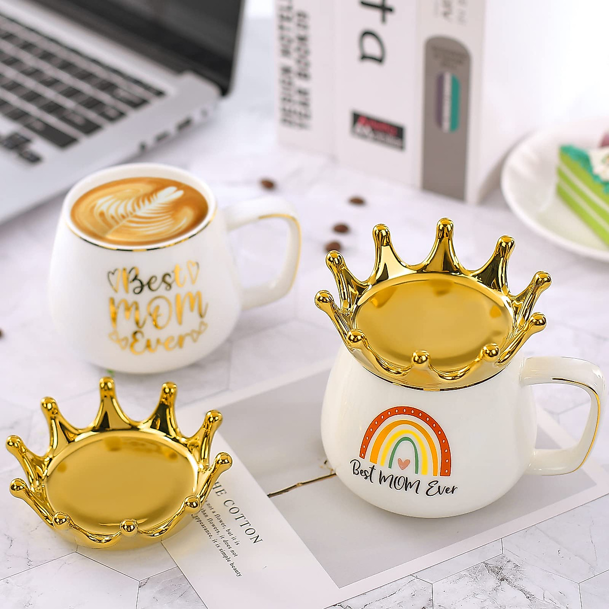 Gifts for Mom, Gifts for Mom from Daughter Son Best Mom Ever Coffee Mug with Crown Lid New Mom Gifts Birthday Gifts For Mom Women from Daughter Son Mug 12Oz