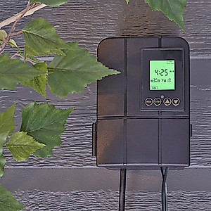 Sterno Home GL33050 12V 50W Low Voltage Landscape Lighting Transformer with Dusk-to-Dawn Timer, Grey