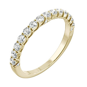 14K Yellow Gold Moissanite by Charles & Colvard 2mm Round Wedding Band-size 7 0.45cttw DEW by Charles & Colvard