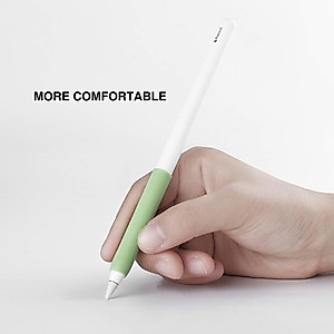 litumfen 5 Pack iPencil Grips Silicone Holder Sleeve Compatible with Apple Pencil 1st and 2nd Generation (Black, Green, Pink, White, Purple)