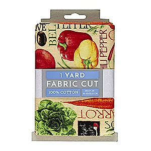 David Textiles Fresh Produce Cotton 1 Yard Cut, Tan