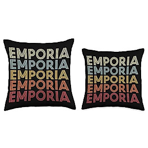 Emporia Virginia Emporia VA Retro Vintage Text Throw Pillow