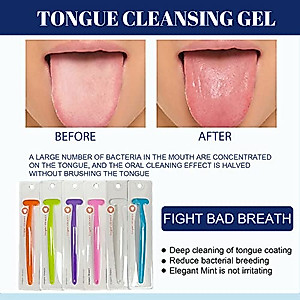 6 Pack Tongue Scraper, Plastic Tongue Cleaner Brush for Adults Tongue Scrubber for Better Breath Dental Oral Care Supplies (6 Pcs Tongue Scraper)