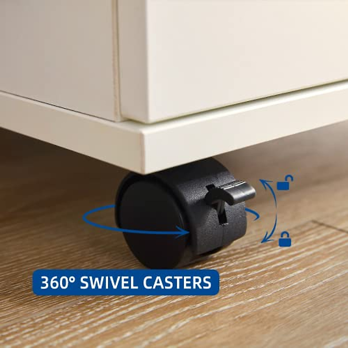 Farini Mobile File Cabinet for Home Office, 3 Drawer Chest Wood, Drawers Unit for Under Desk, Storage Drawers Cabinet White