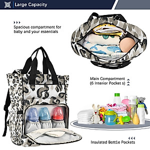 ALAZA Diaper Bag Backpack for Baby Nappy Changing Bags Multifunction Leopard Pattern(37) Travel Back Pack(226te5g)