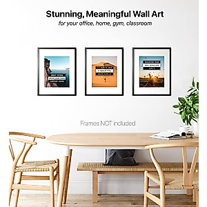 Motivational Wall Art - Inspirational Posters and Wall Art for Office, Home, Gym - Positive Quotes Wall Decor for Work Place - Inspiration Artwork for Business, Sports - 8x10inch, Set of 6 - UNFRAMED