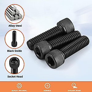 M3 x 10mm Socket Head Cap Screws, Grade 12.9 Alloy Steel Black Oxide, Allen Socket Drive, Machine Thread, Quantity 100