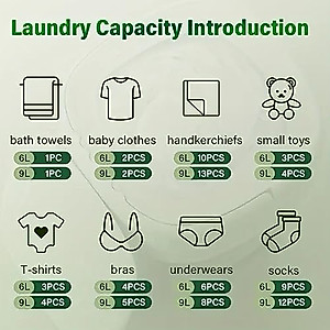Portable Washing Machine, 9L Foldable Washing Machine and Spin Dryer with 3 Modes, Portable Washer for Small Items, Underwear, Baby Cloths for Apartments, Travel, Camping (Green)