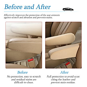 AUCELI 2 Pcs Car Front Seat Armrest Covers, Cloth Fabric Armrest Protectors, Direct Replacement Center Console Lid Armrest Cover Skin, Universal Accessories for Car, SUV, Truck and Van