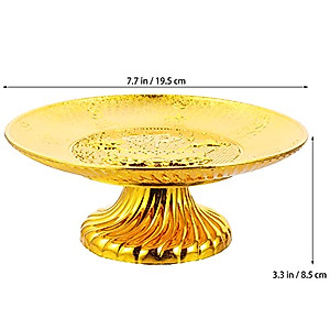 BESPORTBLE Golden Fruit Dish 2 Pcs Buddhist Offering Plates Sacrificial Fruit Tray Tribute Food Bowls Dish Religious Blessing Snack Tray Aromatherapy Tray for Altar Rituals Supplies Offering Bowls
