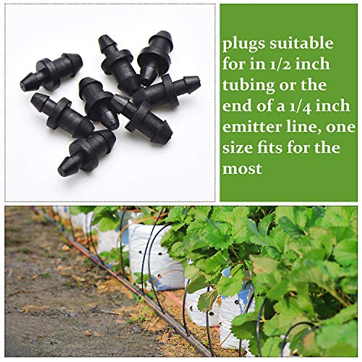 150 Pieces Drip Irrigation Plug irrigation goof plug 1/4 1/2 Drip Irrigation Tube End Closure Hole Plugs for Home Garden Pipe Supplies