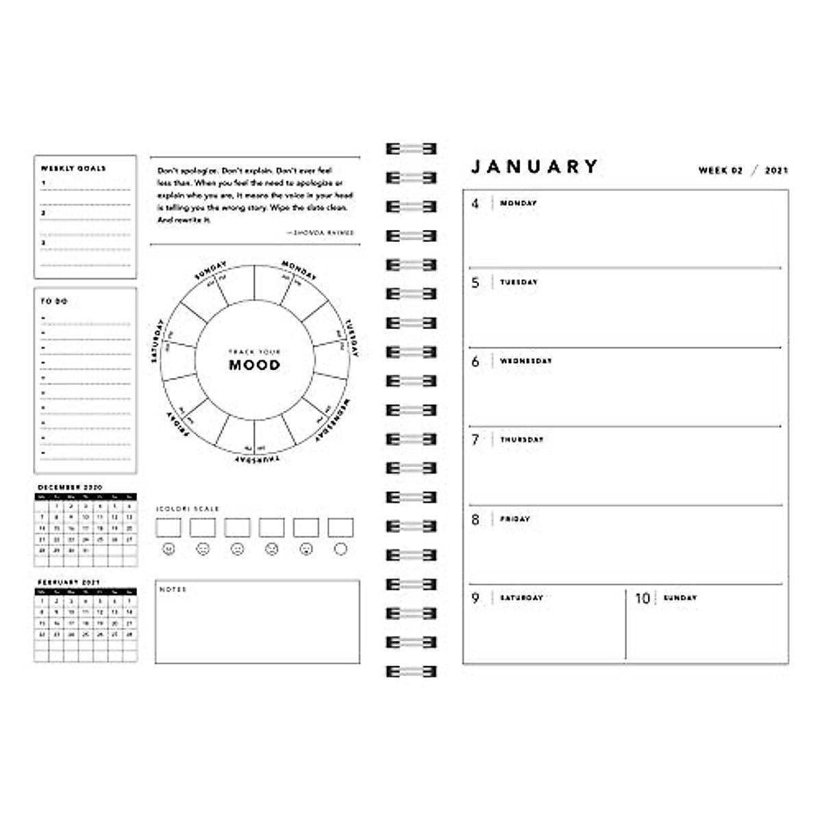 2021 Mood Tracker Planner: Understand Your Emotional Patterns; Create Healthier Mindsets; Unlock a Happier You! (Habit Tracker and Weekly Calendar)