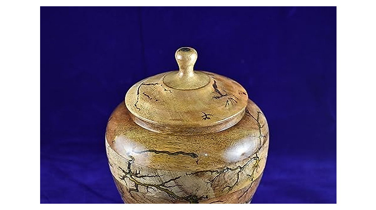 Elegant Wooden Urn for Human Ashes - Royal Yellow