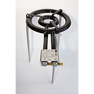 Castevia Paella Pan Enamelled + Paella Gas Burner and Stand Set - Complete Paella Kit for up to 13 Servings (Nonstick)