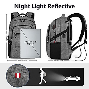 Bagsure Travel Laptop Backpack, Business Water Resistant Laptop Backpack with USB Charging Port, College Bag for Men & Women