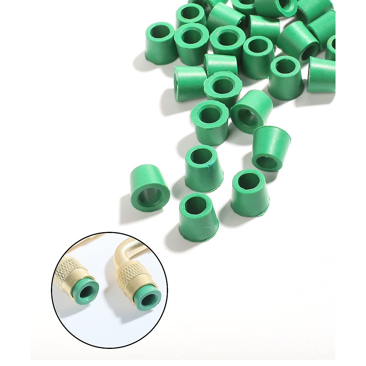 ESEWALAS 100pcs Rubber Gasket,Rubber Manifold Repair Sealing O Ring Kit,Air Conditioning 1/4'' Charging Hose O Ring Rubber Repair Replacement Washer,for A/C Refrigeration Charging Hose