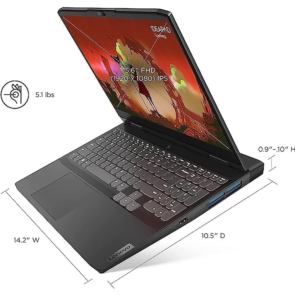 Lenovo IdeaPad Gaming 3 Laptop 2023 Newest, 15.6" FHD 120Hz Display, AMD Ryzen 5 6600H Processor, NVIDIA GeForce RTX 3050, 32GB DDR5, 512GB SSD, Wi-Fi 6, Business and Gaming, Windows 11 Home
