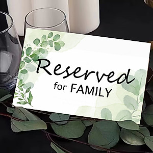 Reserved Signs for Wedding Reception Greenery Reserved Table Cards Tented Table Place Setting Cards Engagement Party,Rehearsal Dinner,Anniversary Party or Any Events 10 Pack (Color2)