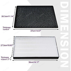 FY2420/40 FY2422/40 Replacement Filter Compatible with Phi-llips Purifier Series 2000 2000i, Replace AC2889 AC2887 AC2882 (2 Pcs)
