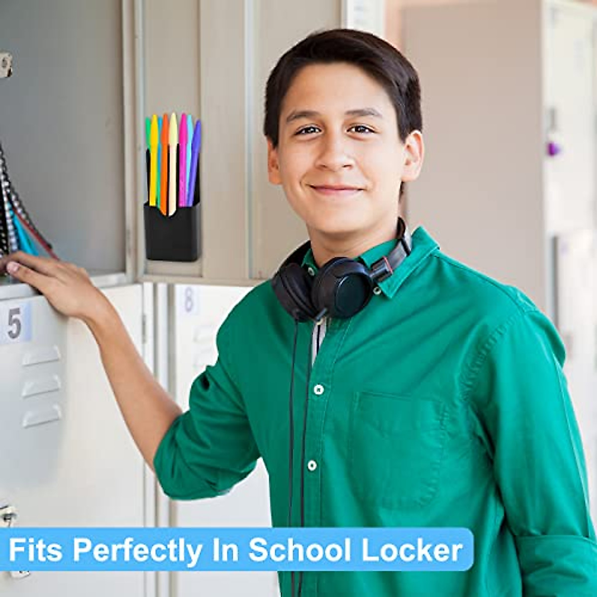 KITANIS Magnetic Pen Holder,2 Pack Magnetic Dry Erase Marker Holder with Generous Compartments,Strong Magnet Storage Marker Pen Pencil Organizer for Refrigerator,Whiteboard,Locker Accessories