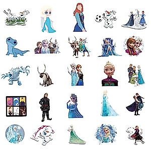 Ice Princess Stickers 150pcs Kids Sticker Pack Kawaii Cute Princess Stickers Mixed Cartoon Stickers Kids Teen Adult Waterproof Vinyl Stickers for Water Bottle Laptop Luggage Phone