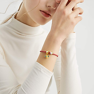 CHOW SANG SANG 999 24K Solid Gold Love Heart Mini Charm Bracelet for Women 91811C