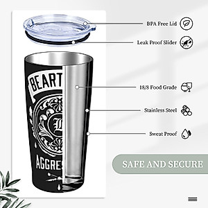 ONIAWO Beartooths Band Stainless Steel Insulated Tumbler 20oz with lid Travel Mug with Straw for Cold Hot