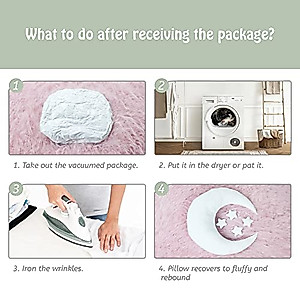 M&G House Newborn Photography Accessories Pillow Newborn Photography Outfits Girl Boy Half Moon Pillow Crescent Star Pillows Basket Photo Prop Baby Photoshoot Props Studio Set(White)