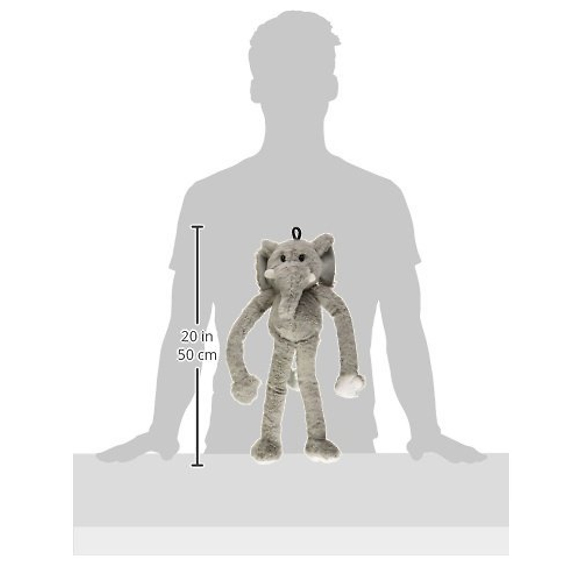 Swingin Safari 19-Inch Large Plush Dog Toy with Extra Long Arms and Legs with Squeakers