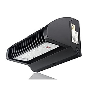 RuggedGrade 5,600 Lumen - 40 Watt Rotate III Series LED Wall Pack - 5000K - High Efficiency 140 Lumen to watt - Black Color - with Photocell