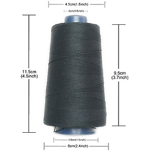 Luwigs Black Weaving Thread 100% Polyester for Making Wig Sewing Hair Weft Hair Extension 1pc (1pc, Black)