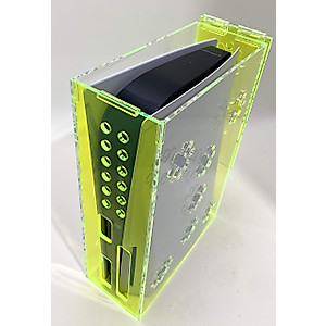 Acrylic Mega Store Playstation 5 Security/Protection Box - Fluorescent Green - Compatible with Playstation 5 Standard and Digital