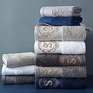QWERTY Cotton Towels Bathroom Face Bath Towel Set Soft Five Star Hotel Towel Adults Serviette (Color : White)