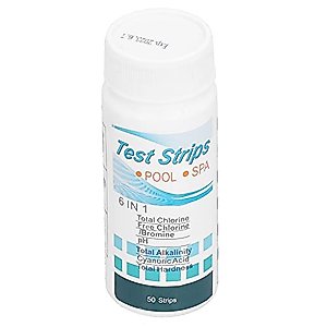 Vomeko 50Pcs Water Test Strip 6‑in‑1 PH Value Hardness Test Strip Pool Test Strip for Aquarium Pond, Quick and Accurate Water Quality Measurement.