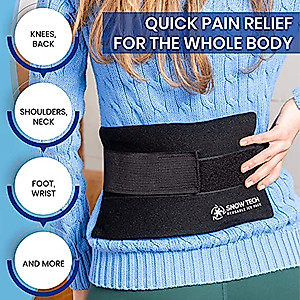 SnowTech Ice Packs for Injuries Reusable Gel (2 Pack w/Strap 10.5"x5.5") Flexible Hot & Cold Pack Compress Therapy for Injury, Swelling, Bruises, Surgery Hip, Shoulder, Elbow, Knee, Back, Arm, Neck