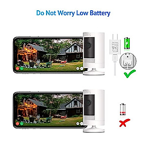 Ayotu 2Pack 16Ft Camera Charge Cable for Stick Up Cam Battery/Plug-in 3rd Gen/2nd Gen, Power Adapter Continuous Charging with Weatherproof Cord, NOT for Spotlight Cam Plus(NO Camera), White