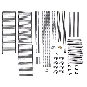 Rubbermaid Configurations Deluxe Closet Kit, Titanium, 4-8 Ft. & Configurations Deluxe Closet Kit, Titanium, 3-6 Ft, Wire Shelving Kit with Expandable Shelving and Telescoping Rods