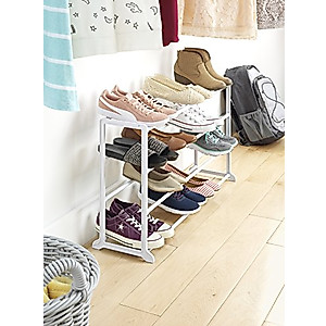 Whitmor 4 Tier 20 Pair Floor Shoe Rack - White